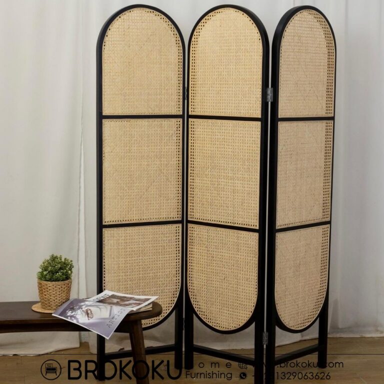 Jual Sketsel minimalis retro modern lipat jati rotan BHF-231 | Brokoku