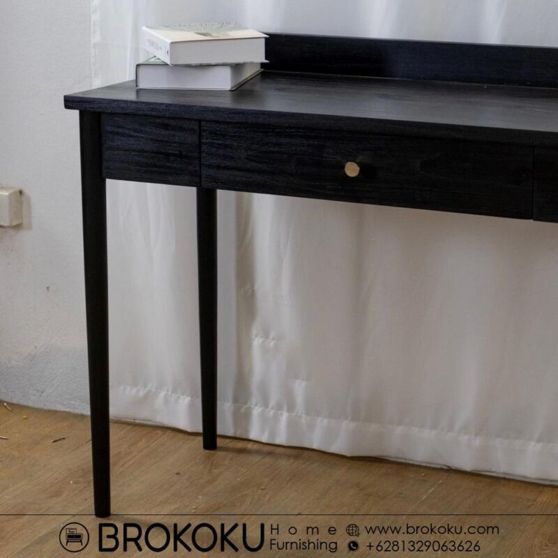 Jual Meja tulis kayu jati jepara antik black 1 laci BHF-258 | Brokoku